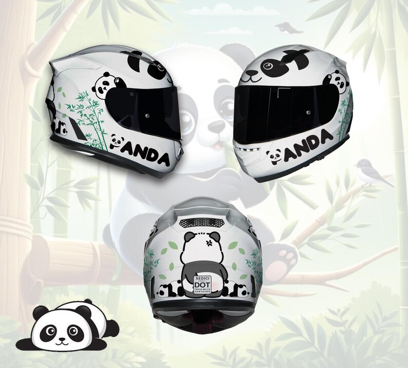Panda Custom Designed Motorcycle Helmet - Etsy