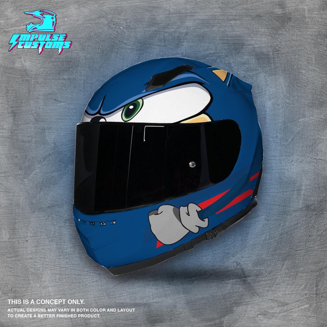 Blue Speedster Custom Character Motorcycle Helmets - Etsy