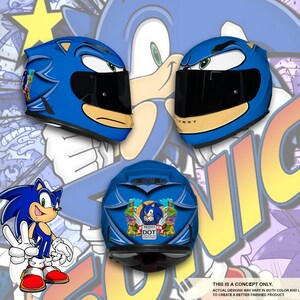 Shadow/sonic the Hedgehog Custom Character Motorcycle Helmets - Etsy UK