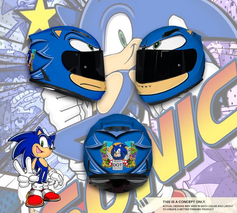 Shadow/sonic the Hedgehog Custom Character Motorcycle Helmets - Etsy UK