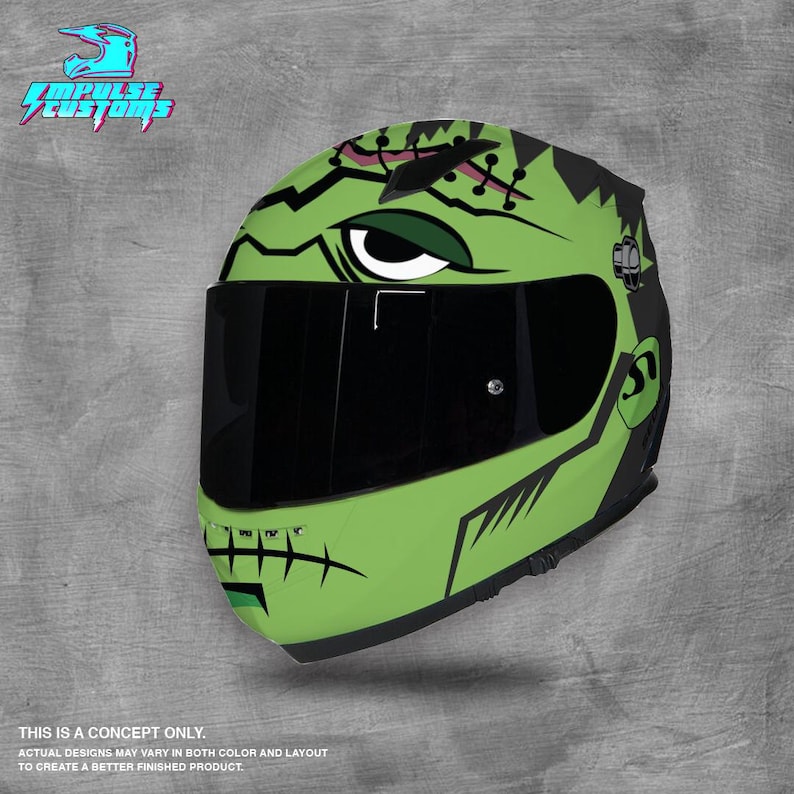 Frankenstein Custom Motorcycle Helmet Design - Etsy