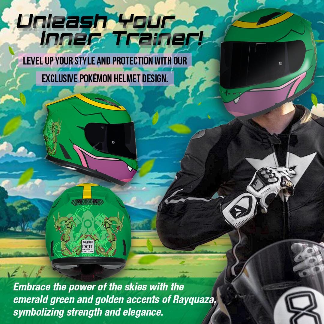 Rayquaza Pokemon Custom Designed Motorcycle Helmet - Etsy