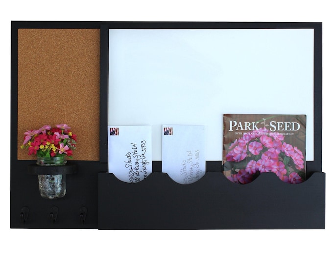 Message Center, Mail Organizer, Corkboard, Mason Jar - Dry Erase Board ...