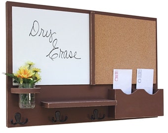 Mail Organizer Message Center Cork Board White Board | Etsy