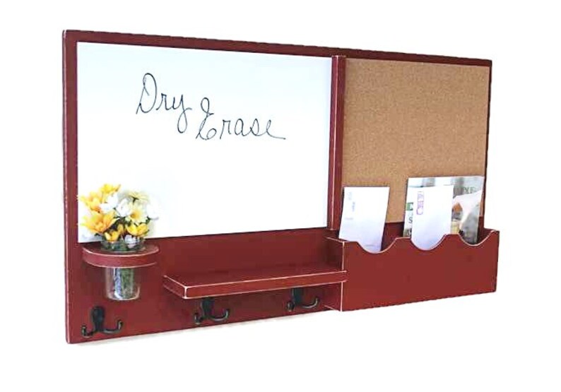 Mail Organizer Cork Board White Board Message Center | Etsy