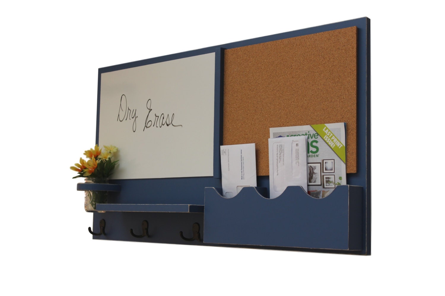 Mail Organizer Cork Board White Board Message Center | Etsy