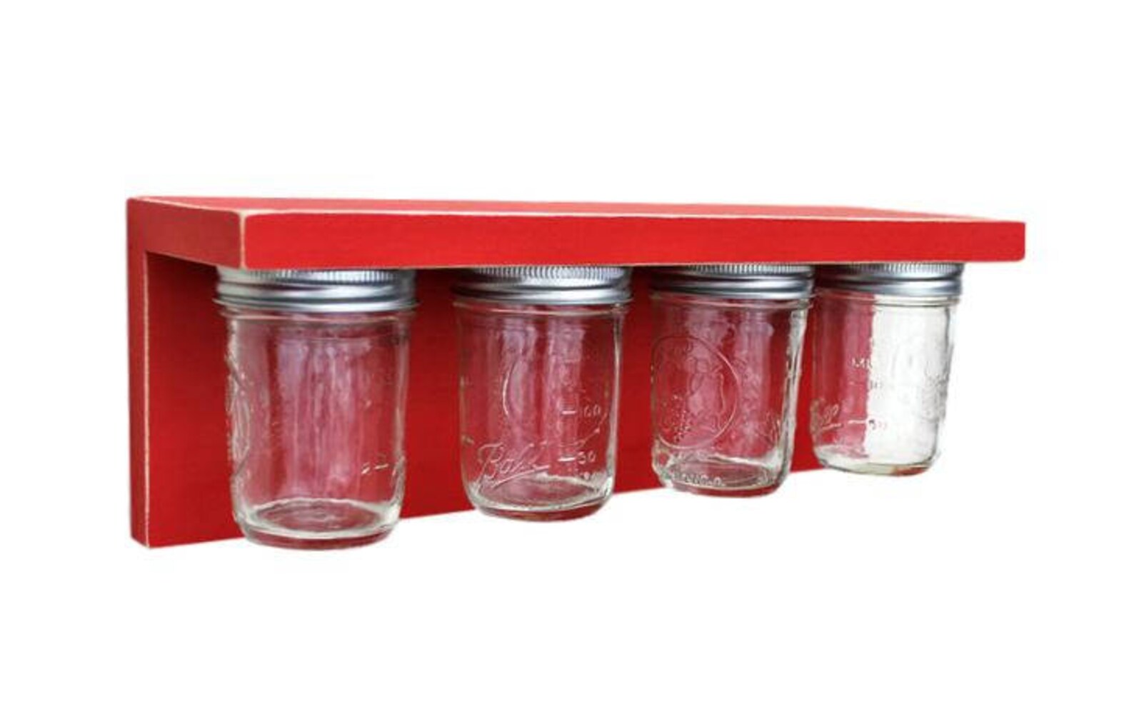 Shelf With Storage Mason Jars Painted Wood Shelf With Jars - Etsy