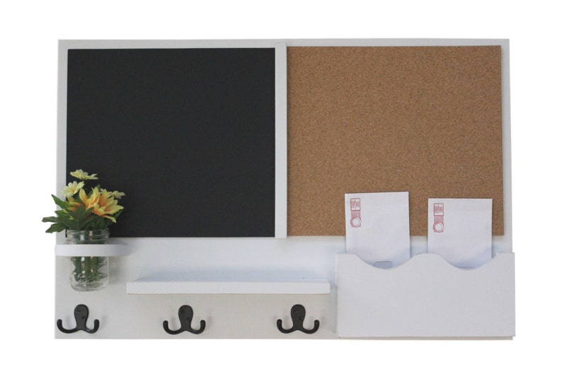 Mail Organizer Message Center Chalk Board Cork Board - Etsy