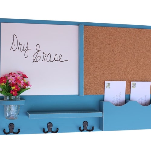 Mail Organizer Message Center Cork Board White Board - Etsy