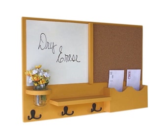 Mail Organizer Message Center Cork Board White Board | Etsy