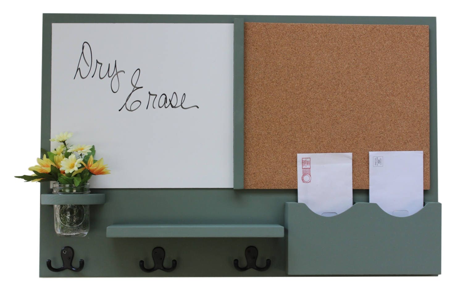Mail Organizer Message Center Cork Board White Board | Etsy