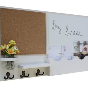Mail Organizer Cork Board White Board Message Center - Etsy