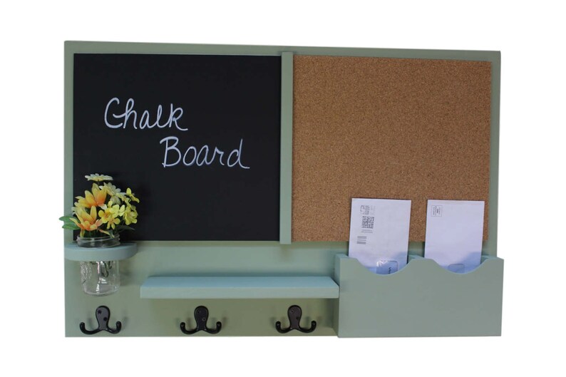 Mail Organizer Message Center Chalk Board Cork Board | Etsy