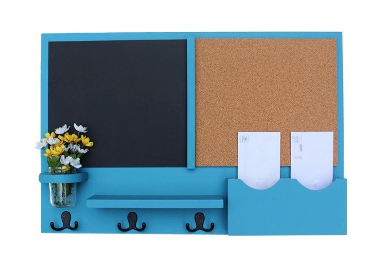Mail Organizer Message Center Chalk Board Cork Board | Etsy