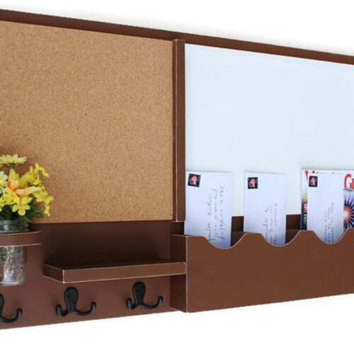 Mail Organizer Message Center Cork Board White Board - Etsy