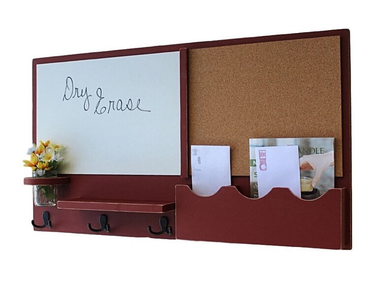 Mail Organizer Cork Board White Board Message Center | Etsy