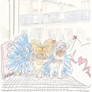 Paris Yorkie Dogs Print, Tutu Ballet, French Nursery Art - Etsy