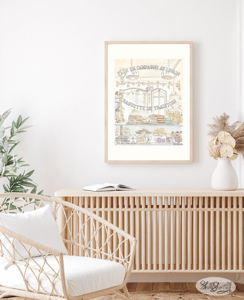 French Bakery Print: Pain De Campagne Watercolor Illustration - Etsy