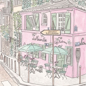 French Wall Art Pink Paris Cafe La Maison Rose - French Cafe Decor - Etsy