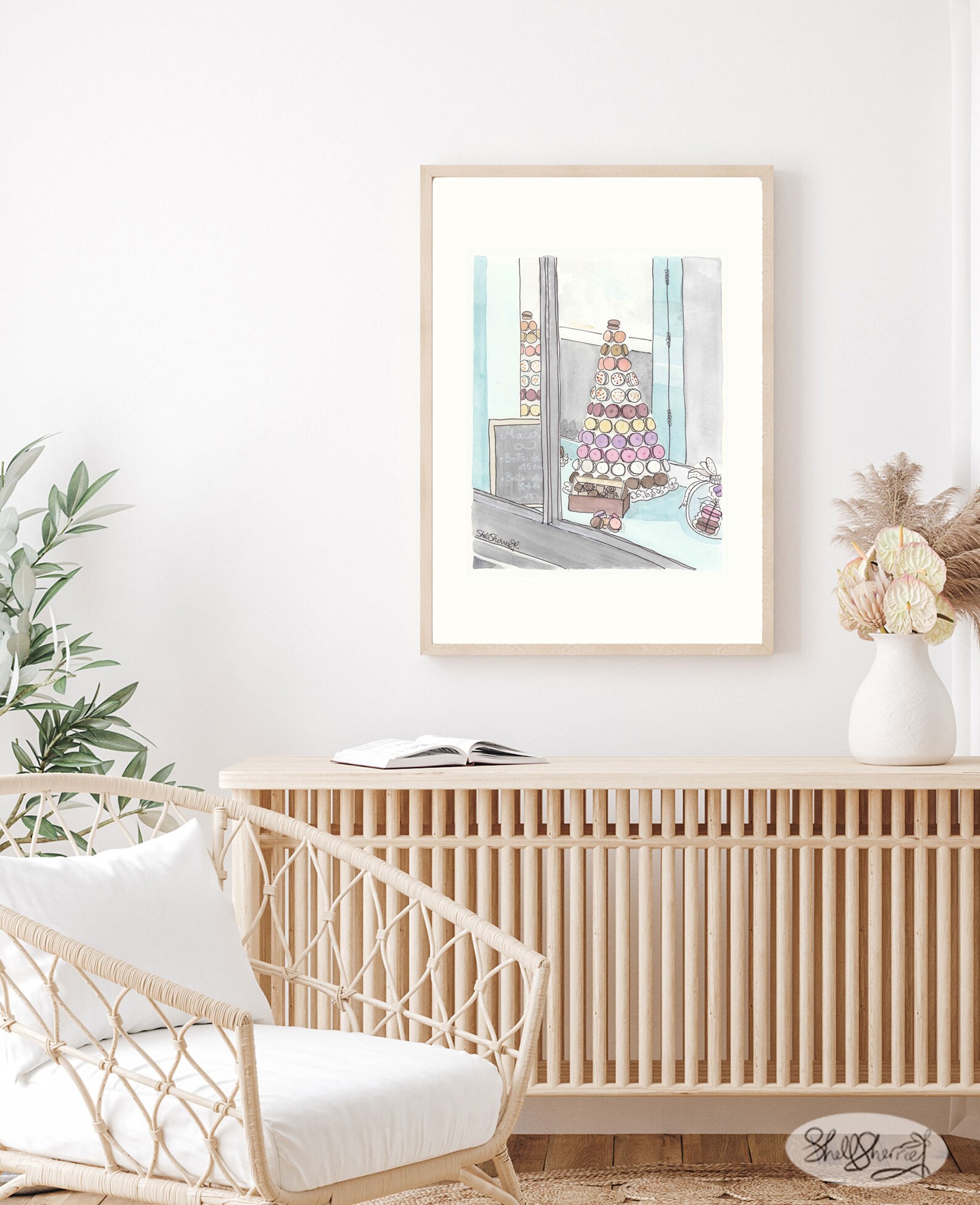 French Macaron Tower Wall Art - Paris Patisserie Print - French Decor ...