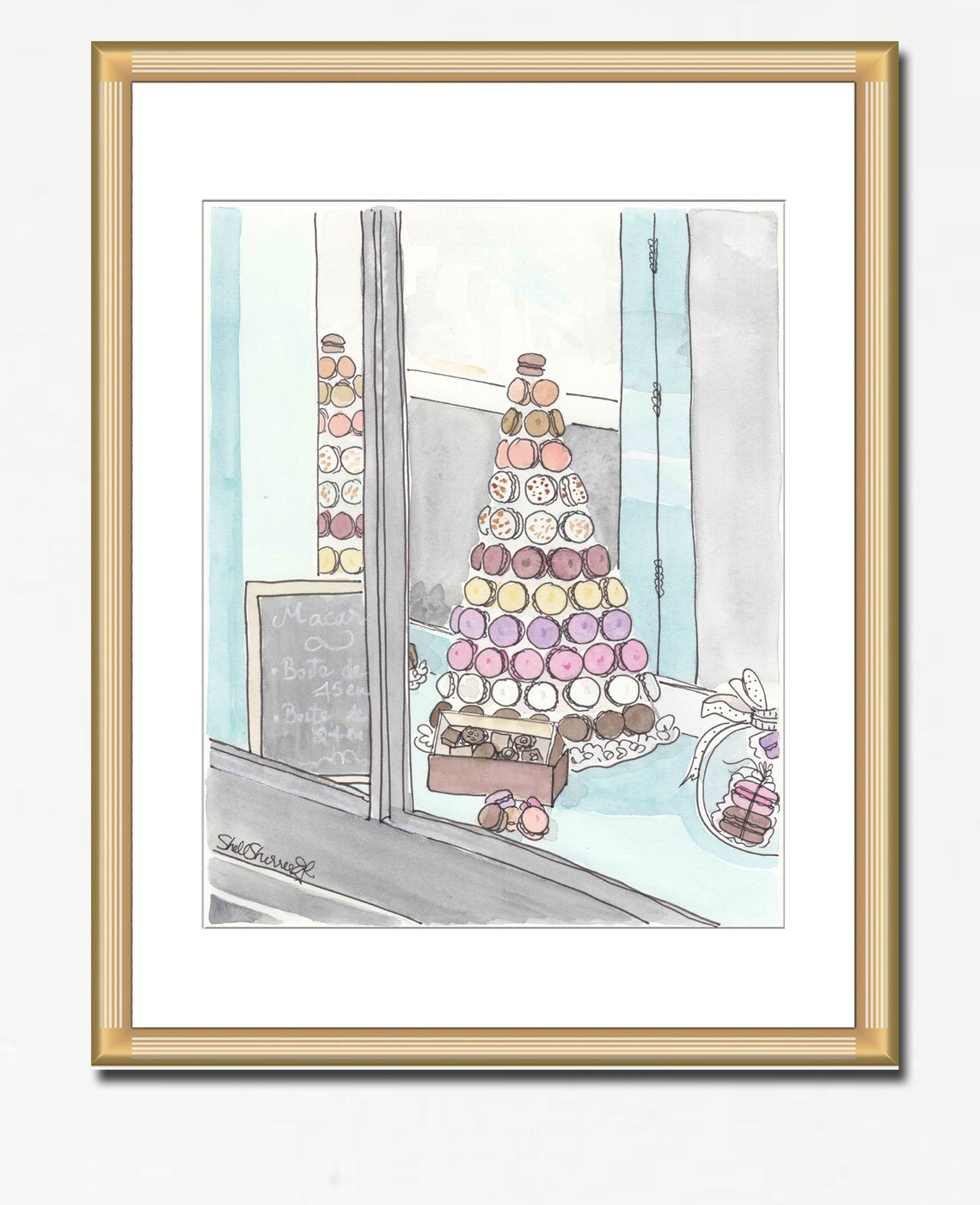 French Macaron Tower Wall Art Paris Patisserie Print - Etsy