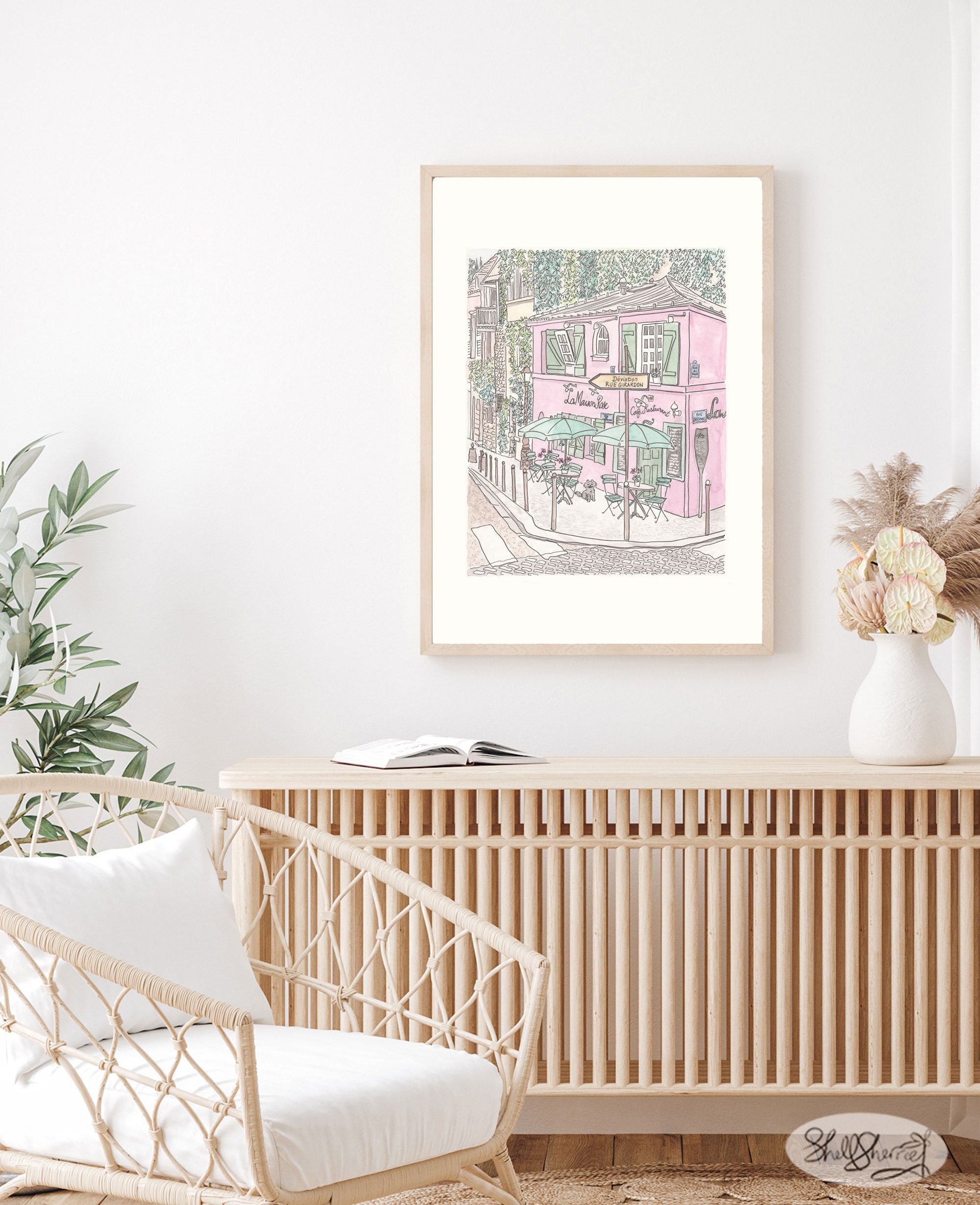 French Wall Art Pink Paris Cafe La Maison Rose - French Cafe Decor - Etsy