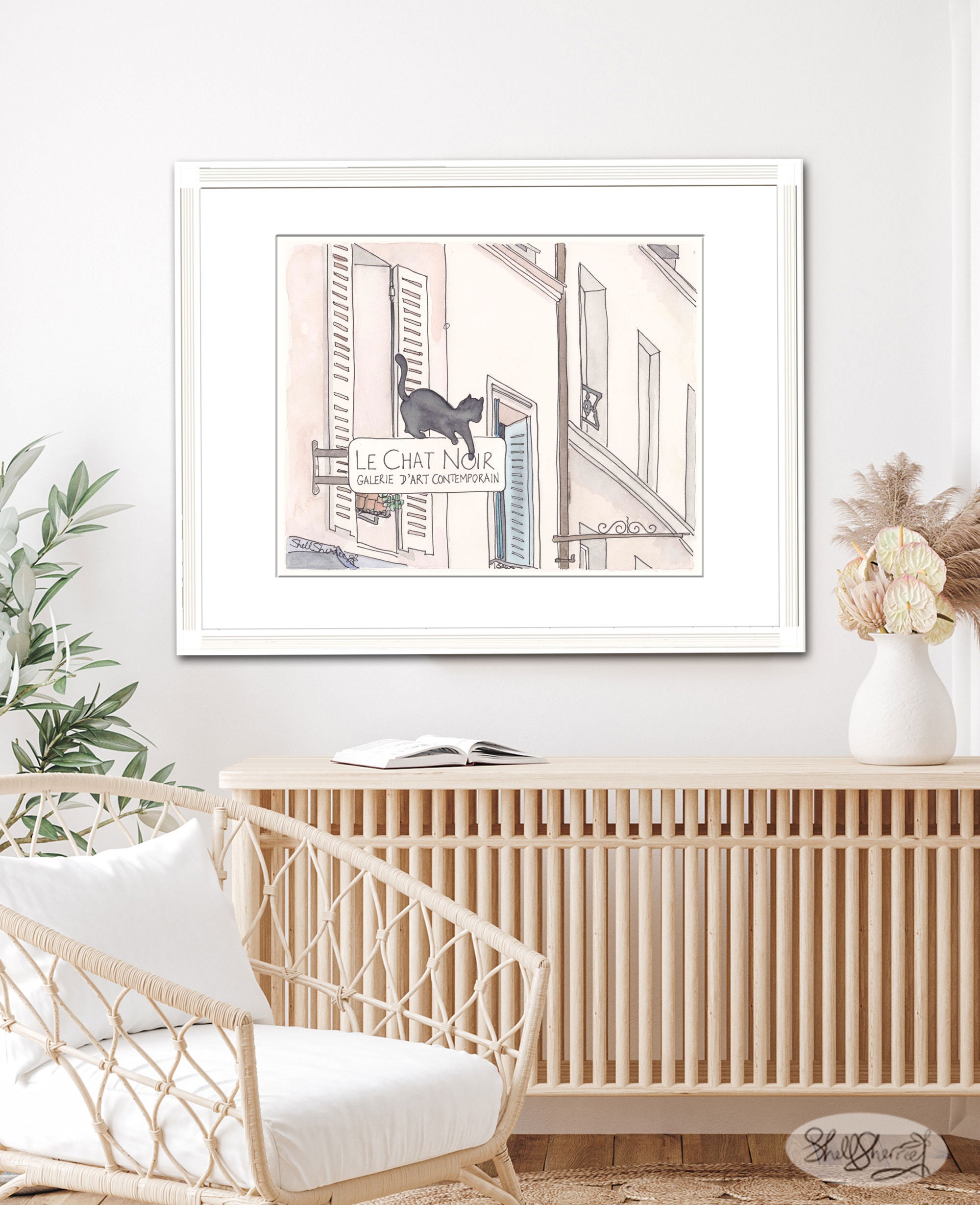 Black Cat Paris Art Print - Le Chat Noir Gallery French Wall Art - Etsy