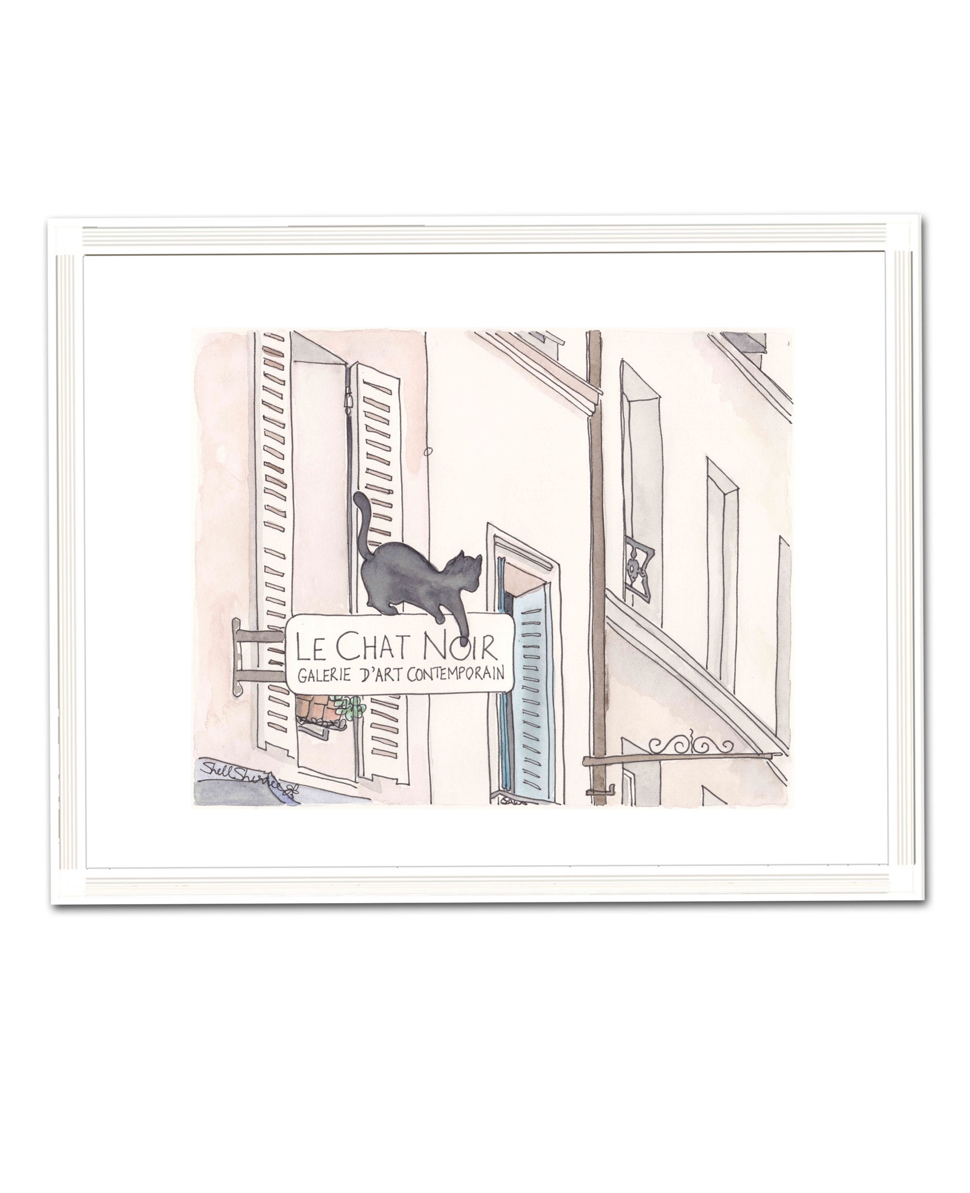 Black Cat Paris Art Print - Le Chat Noir Gallery French Wall Art - Etsy