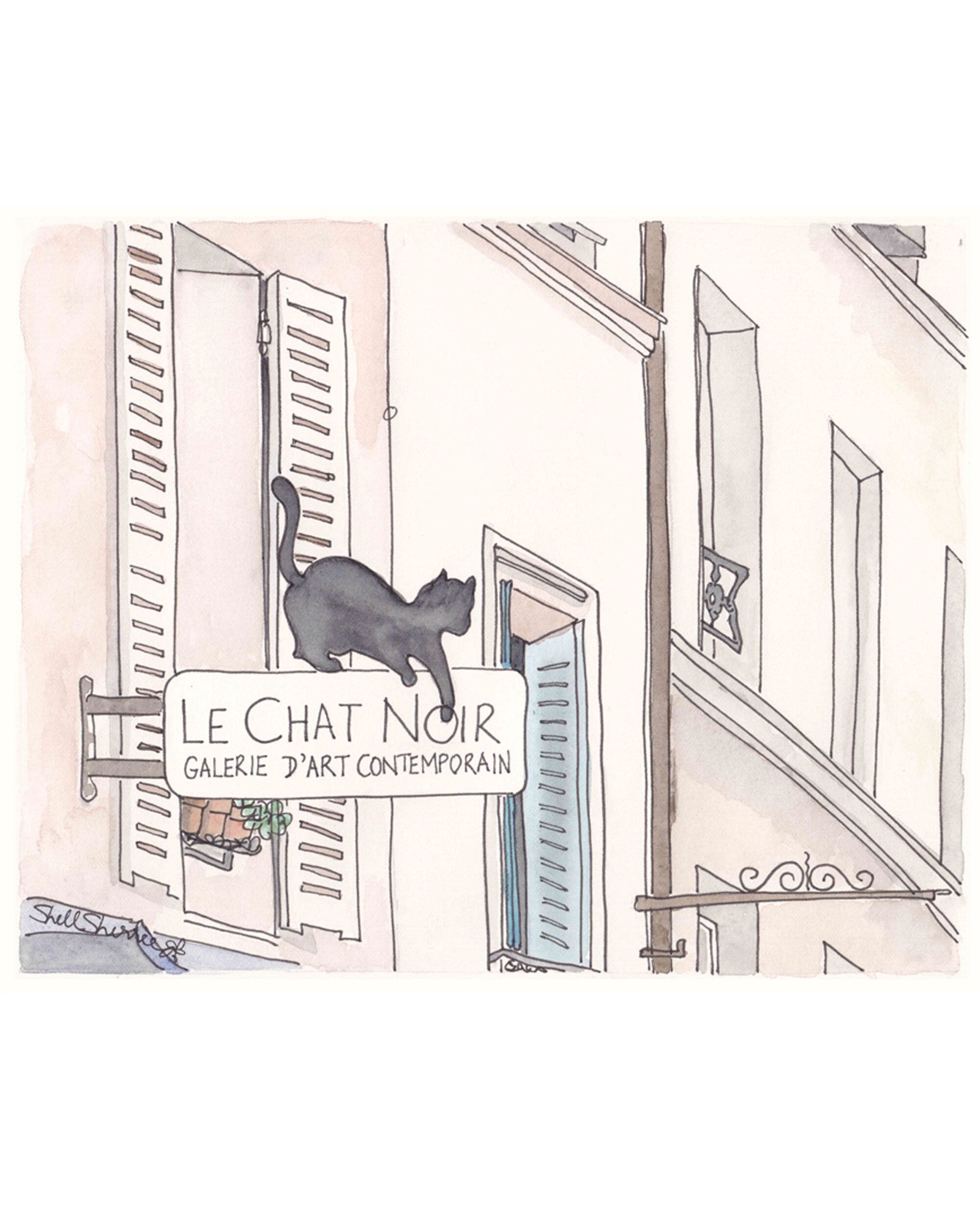 Black Cat Paris Art Print - Le Chat Noir Gallery French Wall Art - Etsy