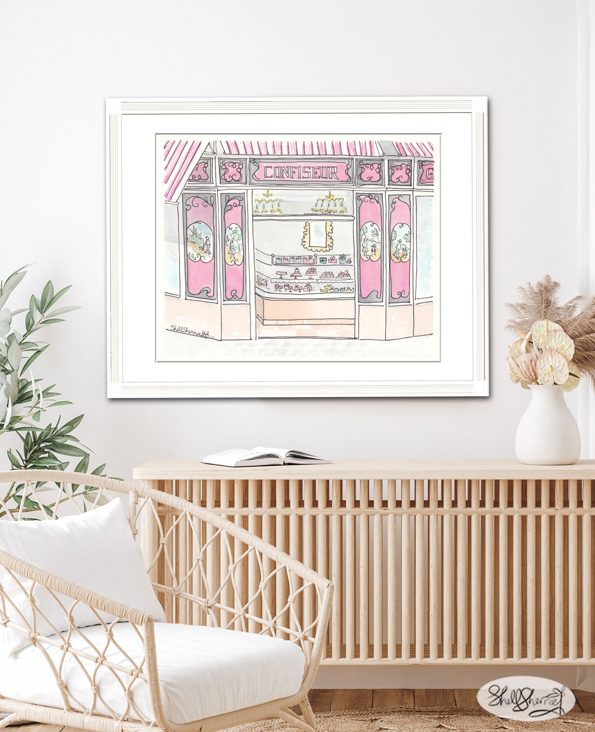 Paris Confiseur Pink Sweet Shop Patisserie Print - French Wall Art - Etsy