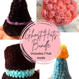 Ghost Hat Bundle Crochet Pattern | Add-on Hats for No Sew Ghost ...