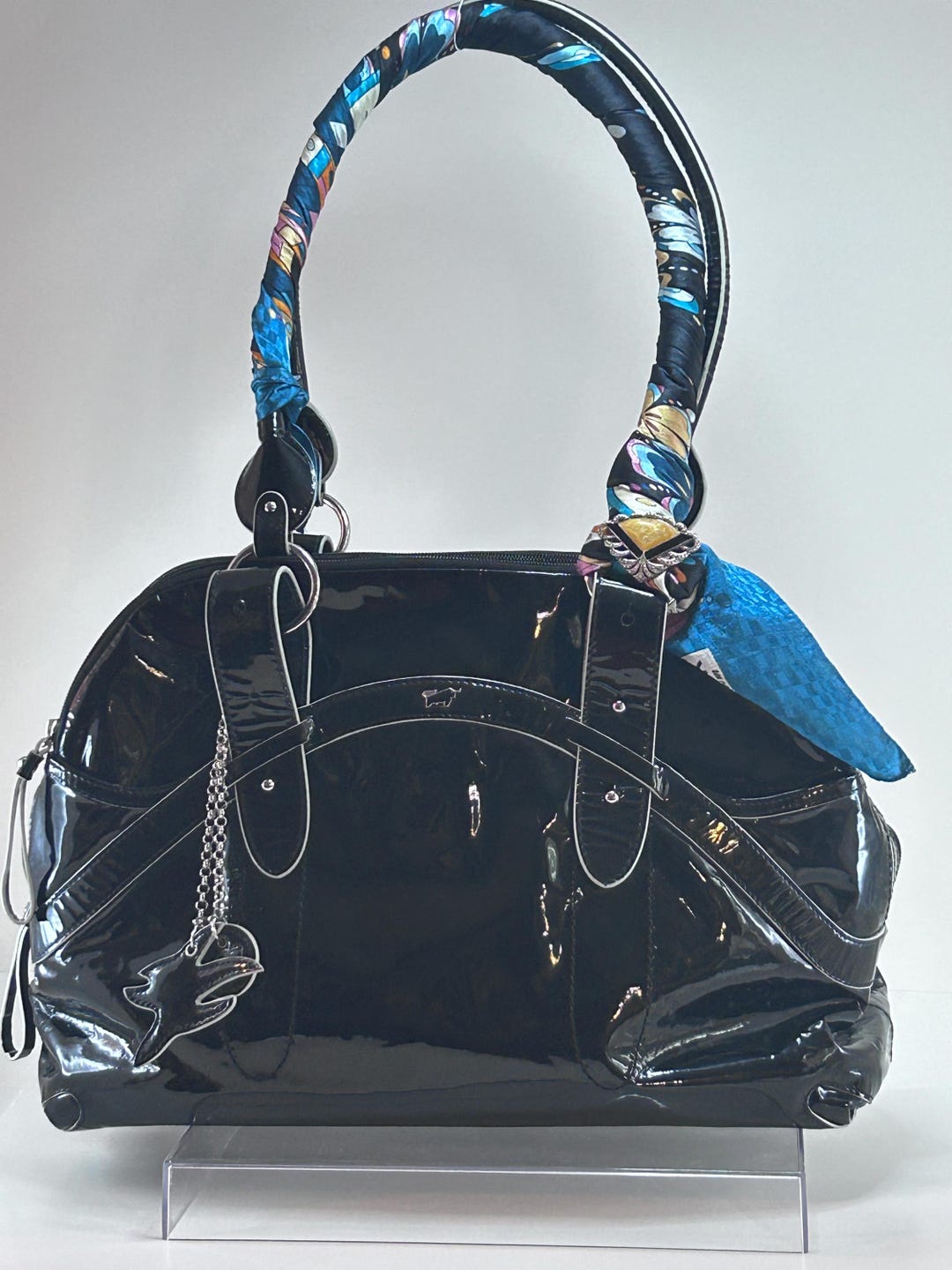 Braun Büffel Black Patent Leather Handbag German Luxury Bag Refreshed ...