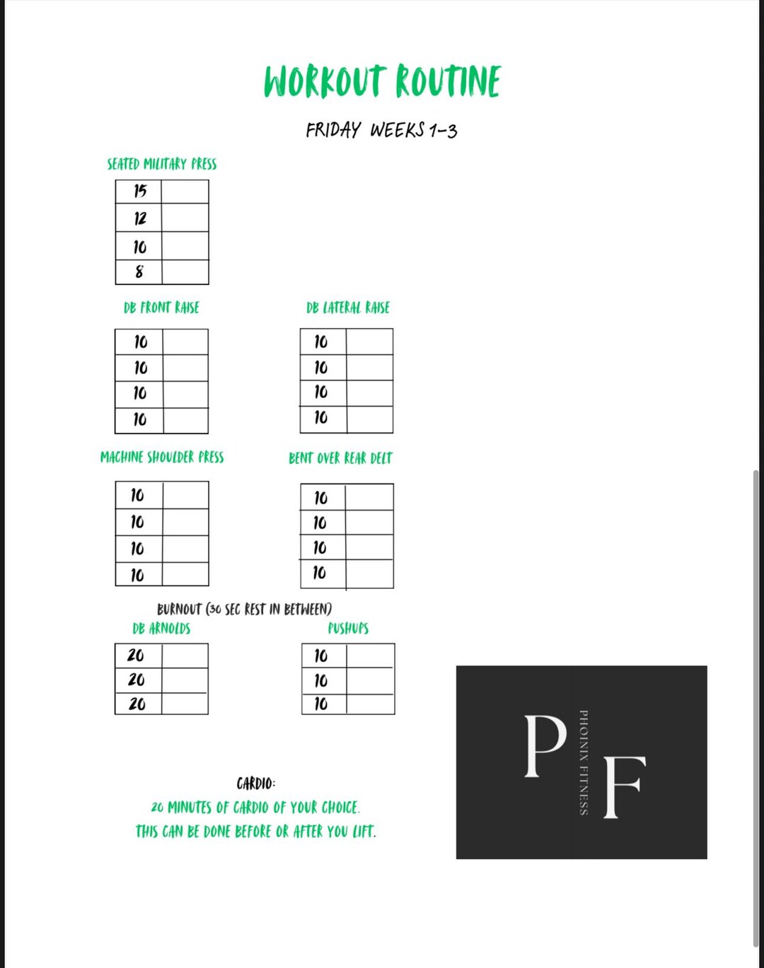 3 Week Workout Routine Phase 1 Out of 4 - Etsy