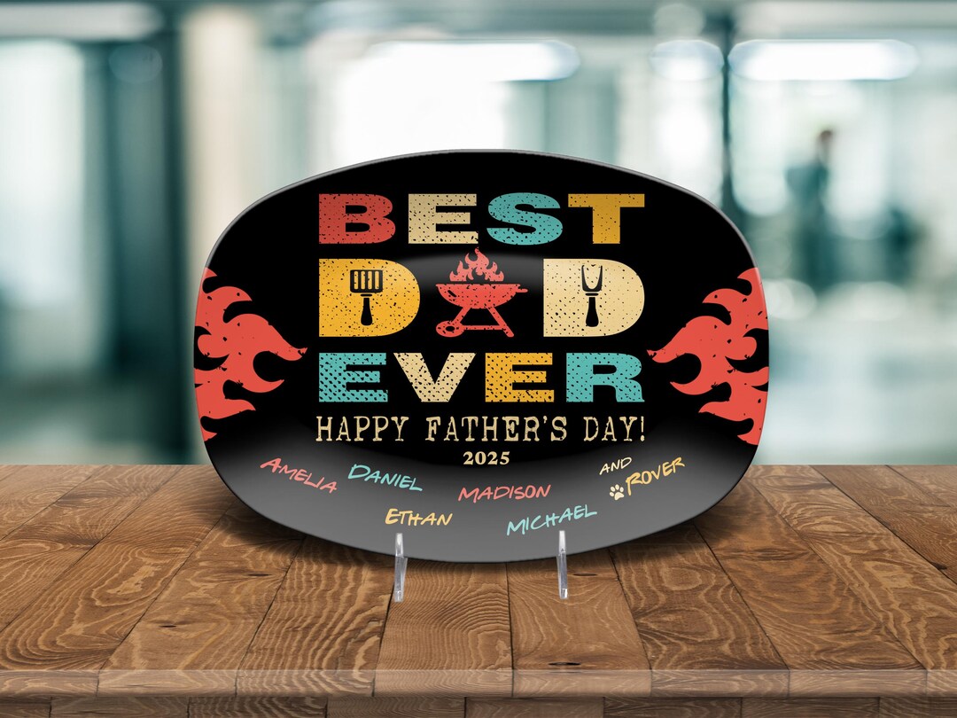 Custom Grilling Platter, Dad's Grilling Plate Customized Father's Day ...