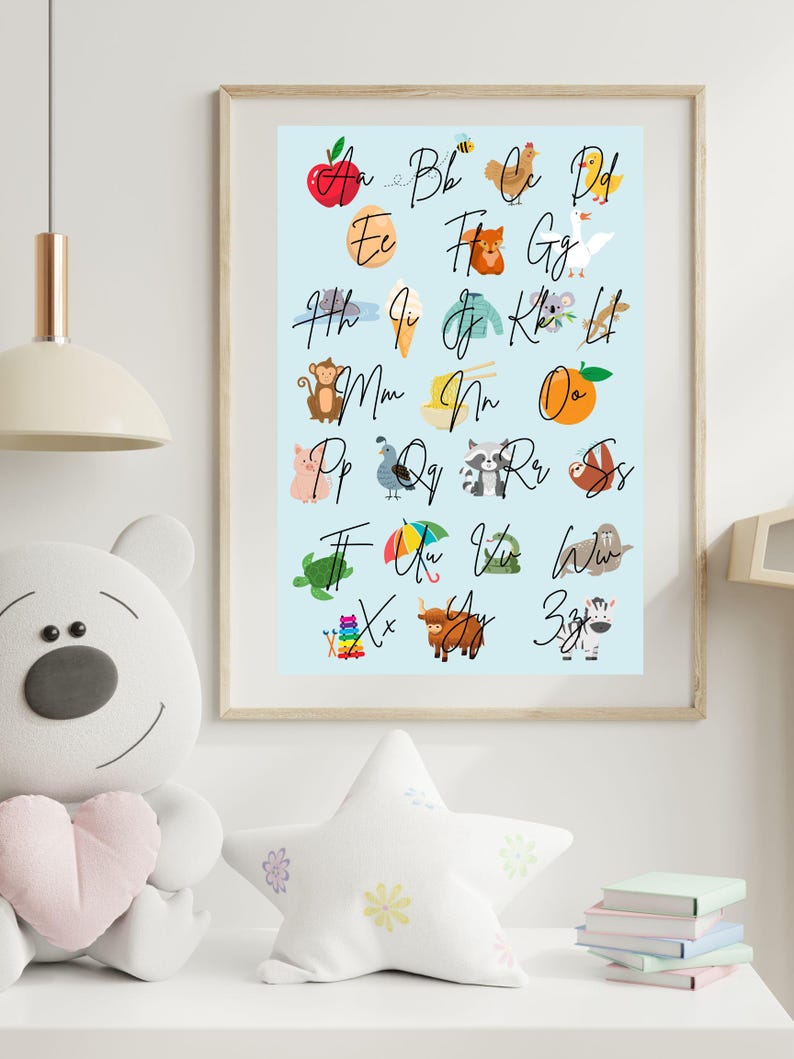 Stylish Alphabet Digital Printable Poster, Educational Letters Wall ...