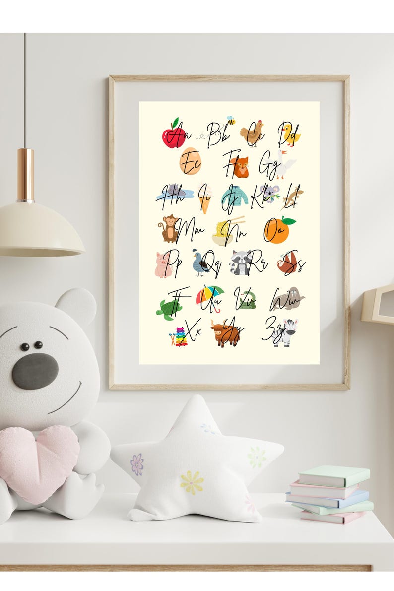 Stylish Alphabet Digital Printable Poster, Educational Letters Wall ...