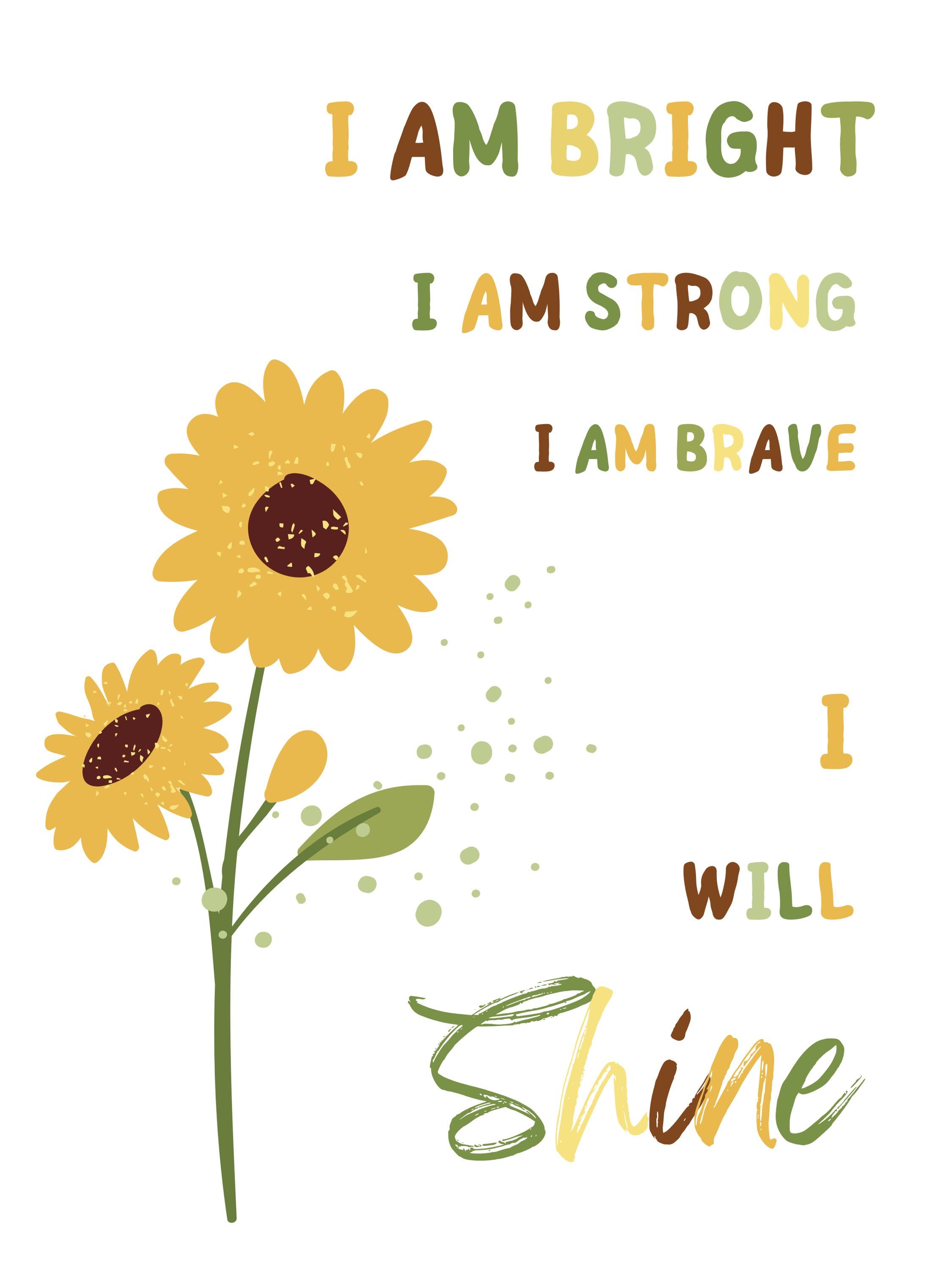 Sunflower Set of 6 Posters, Nursery Sunflower Wall Art, Children's ...