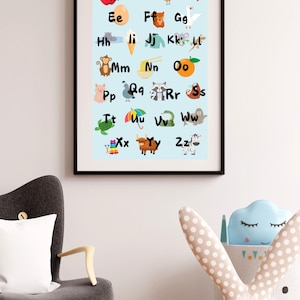 Stylish Alphabet Digital Printable Poster, Educational Letters Wall ...