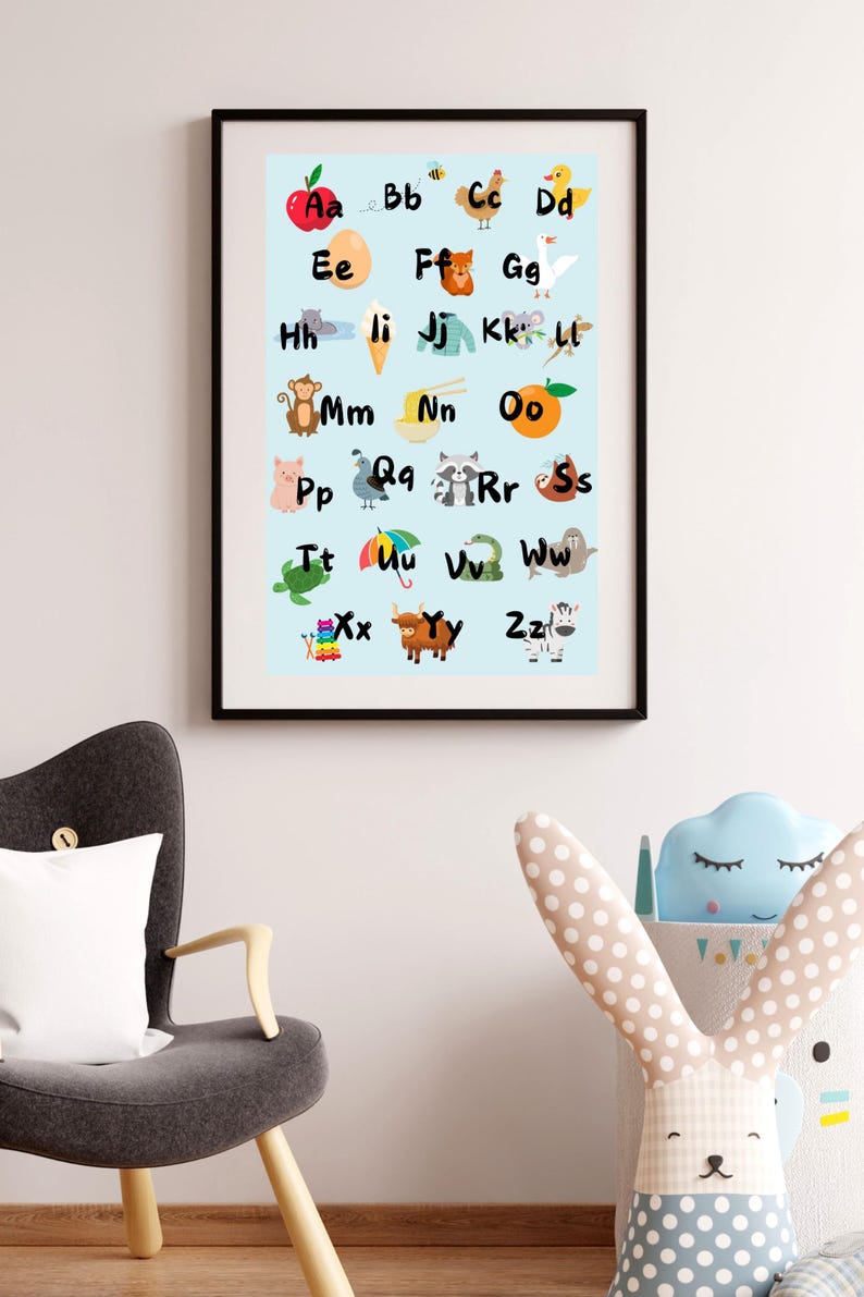 Stylish Alphabet Digital Printable Poster, Educational Letters Wall ...