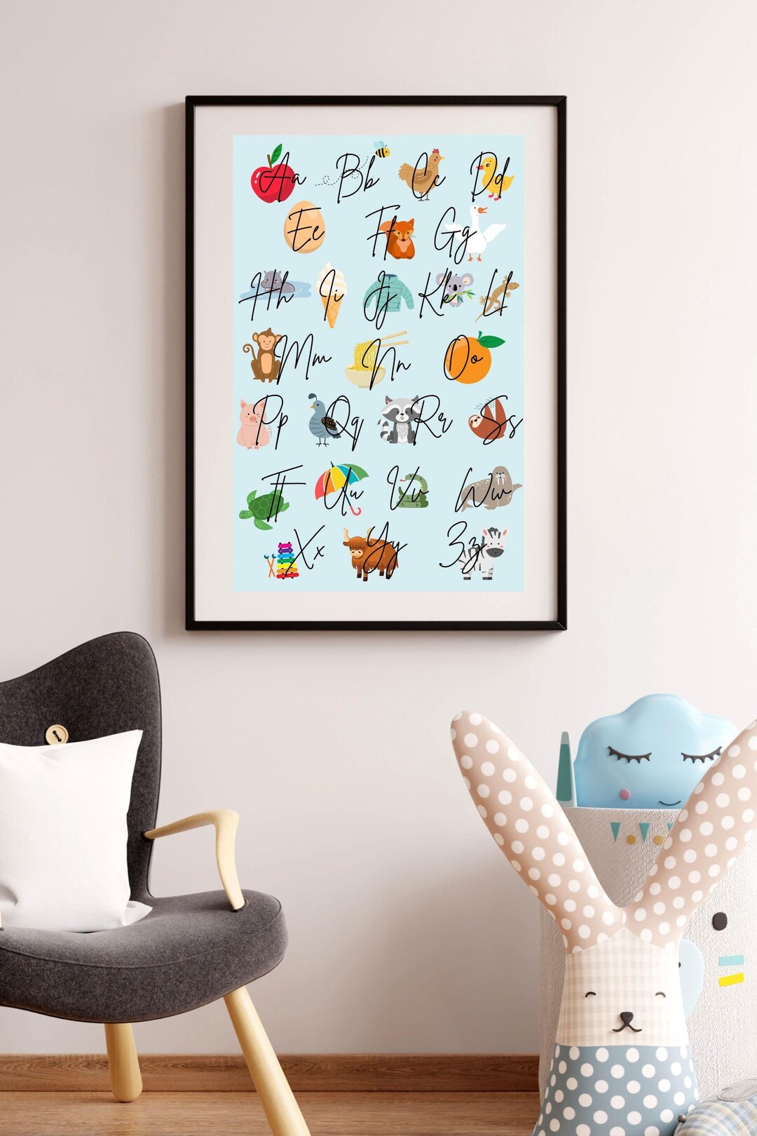 Stylish Alphabet Digital Printable Poster, Educational Letters Wall ...