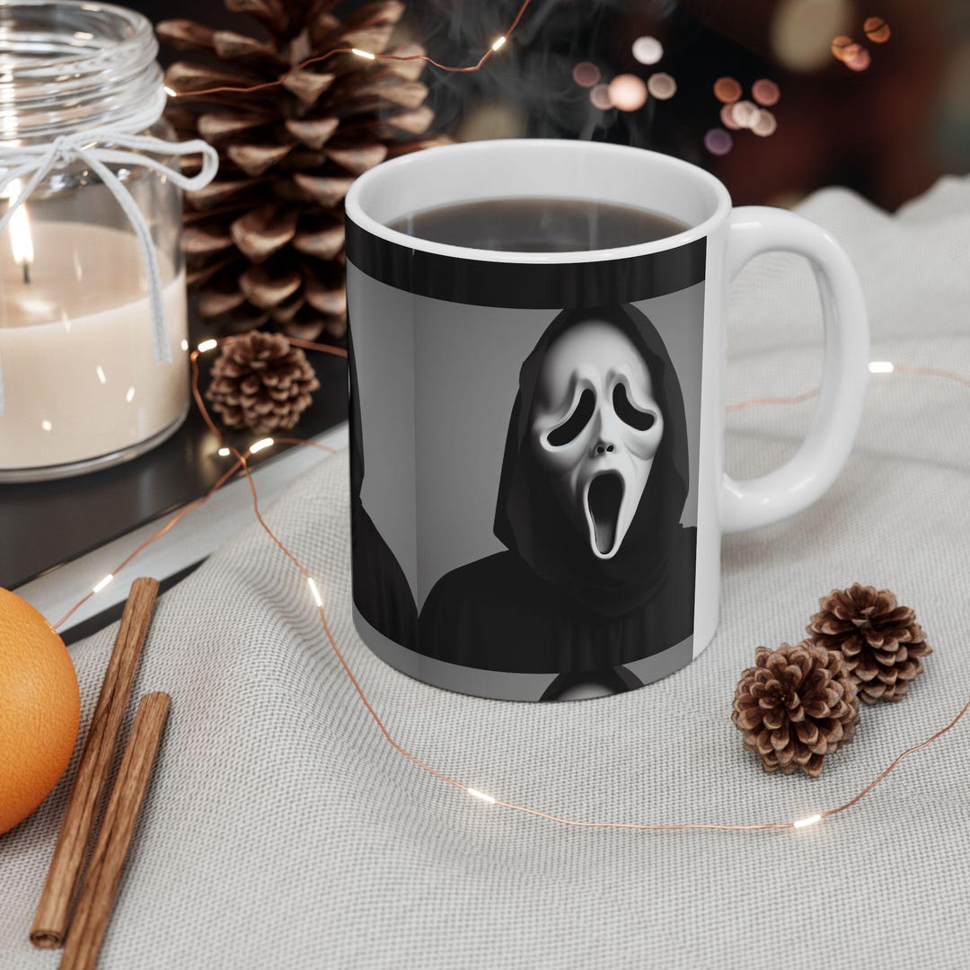 Ghost Face From Scream Ceramic Mug, Horror Movie Fan Gift, Halloween ...