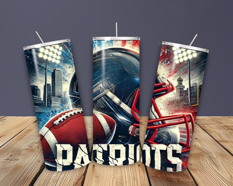 Patriots 20oz Skinny Tumbler Wrap, Sport 20oz Tumbler Png, Mascot ...