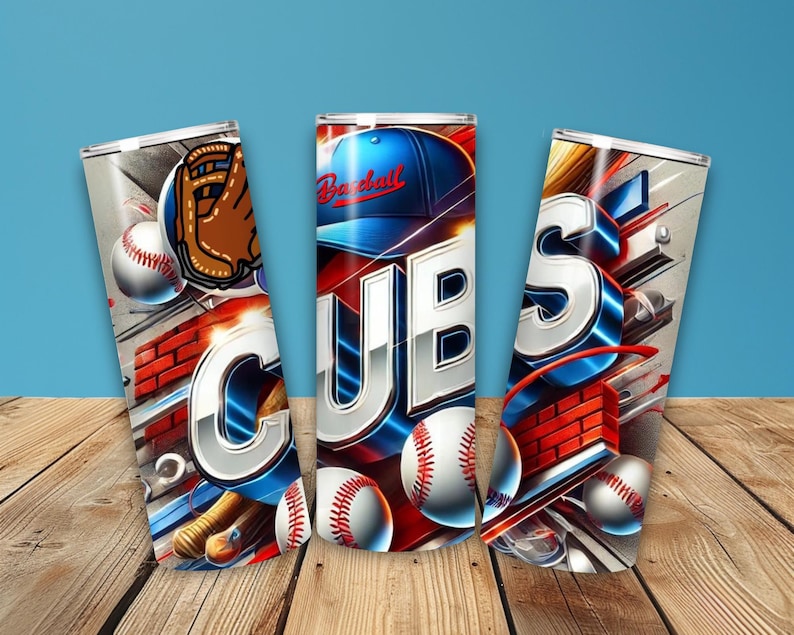 CUBS Png, Sublimation Wrap for 20 Oz Tumbler, Baseball PNG and JPG ...
