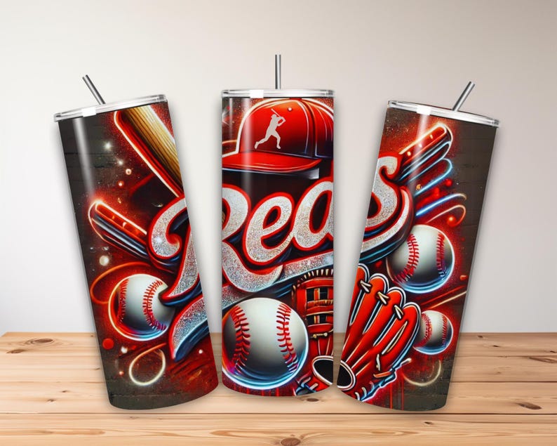 Red Png, Sublimation Wrap for 20 Oz Tumbler, Baseball PNG and JPG, Reds ...