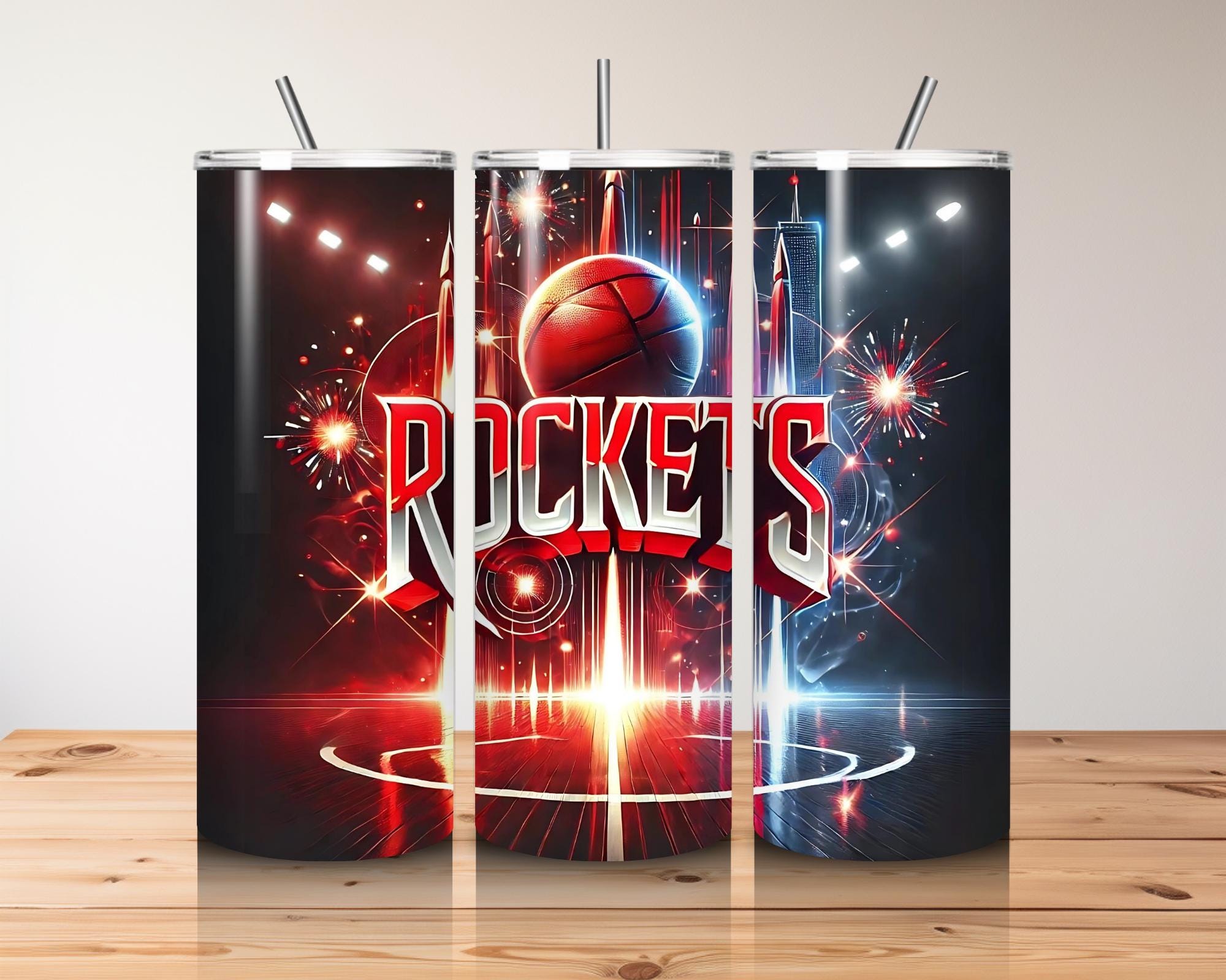 ROCKET Basketball Team Design, 20oz Skinny Tumbler With Sports Mascot ...