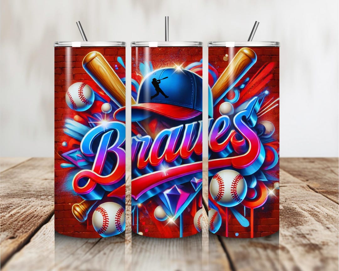 Braves Png, 20oz Tumbler Sublimation Wrap, Baseball PNG and JPG, Brave ...