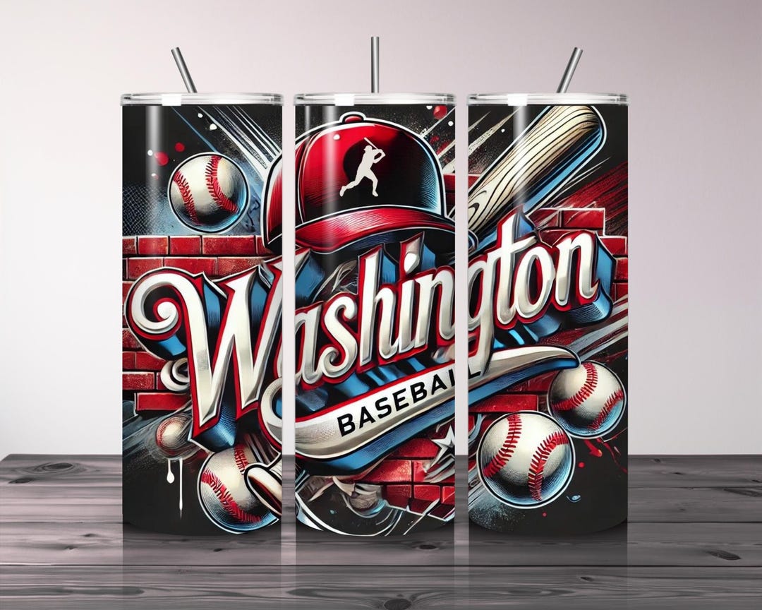 Washington Png, 20oz Tumbler Sublimation Wrap, Baseball PNG and JPG ...