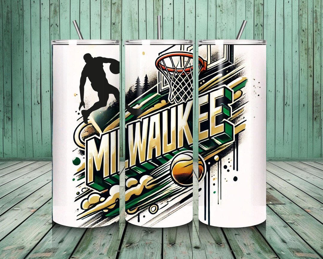 Milwaukee Basketball Tumbler Wrap, 20oz Tumbler Design, Digital ...