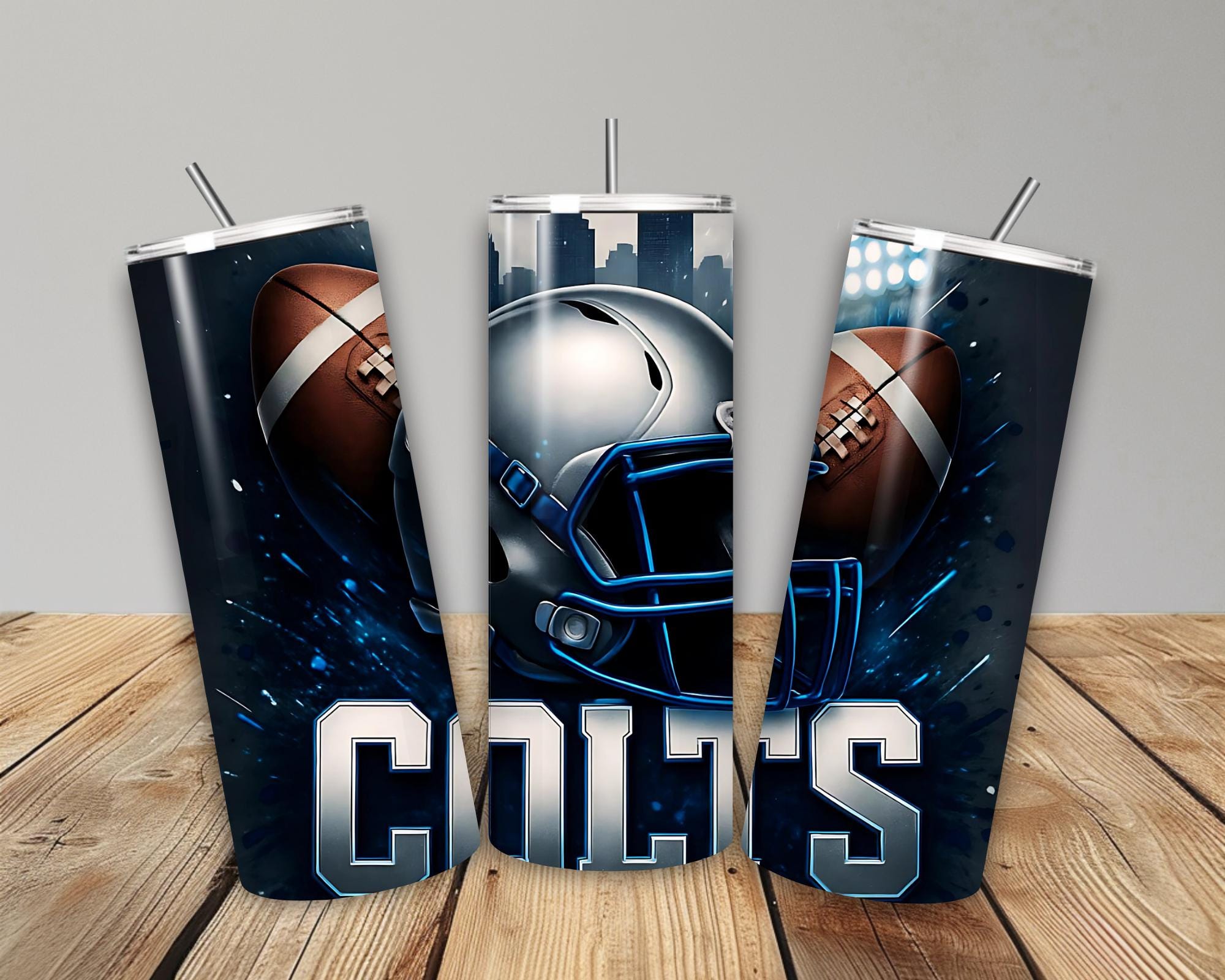 COLTS 20oz Skinny Tumbler Wrap, Sport 20oz Tumbler PNG, Mascot ...