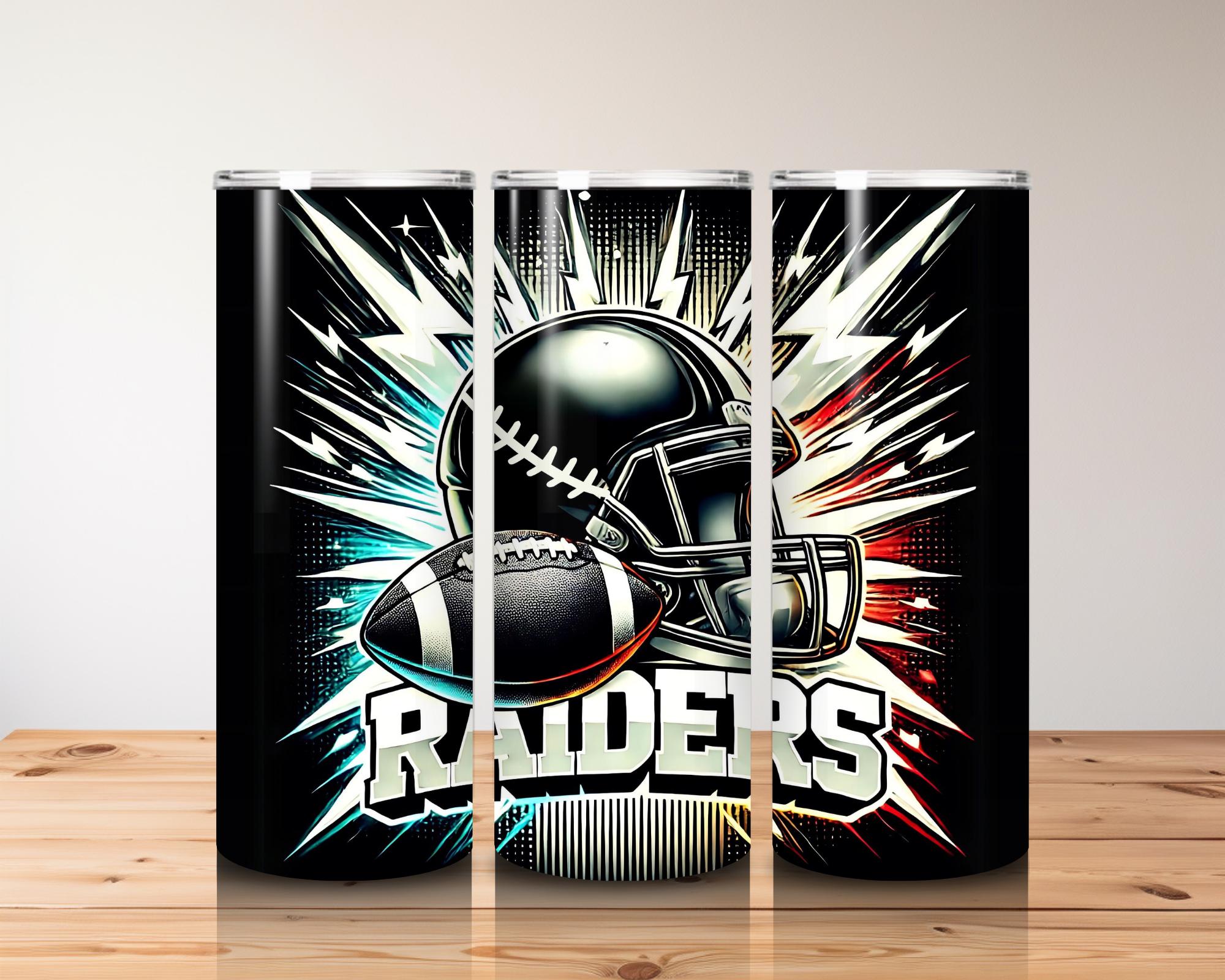 RAIDERS 20oz Skinny Tumbler Wrap PNG, Mascot Sublimation Tumbler PNG ...